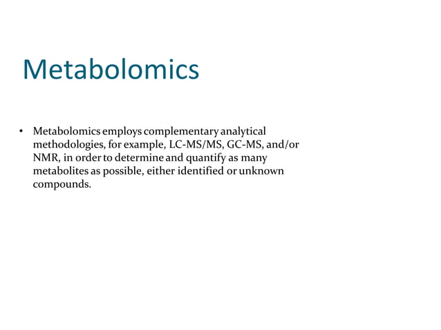 Metabolomics | PDF | Endocrine and Metabolic Diseases | Diseases and Conditions
