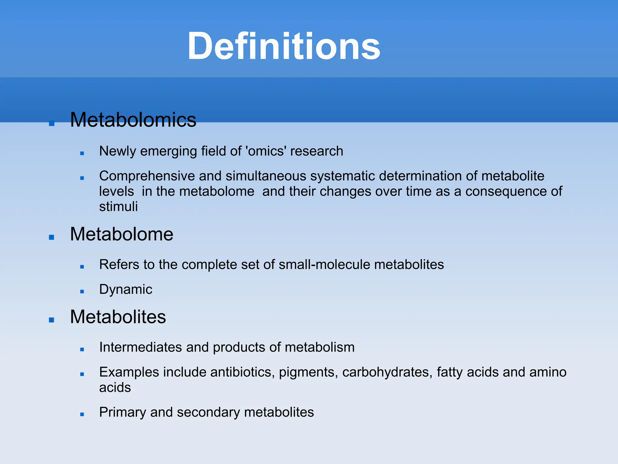 Metabolomics.ppt molecular biology ( botany) | PPT
