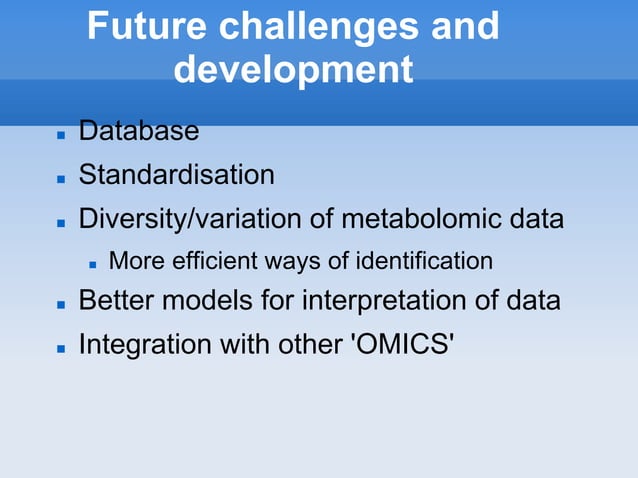Metabolomics.ppt molecular biology ( botany) | PPT