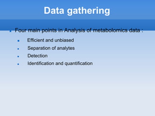 Metabolomics.ppt molecular biology ( botany) | PPT