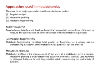 Metabolomics | POT | Chemistry | Science