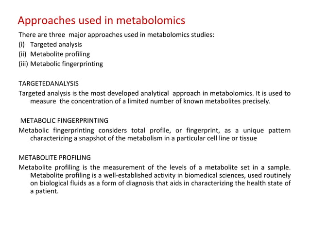 Metabolomics | POT | Chemistry | Science