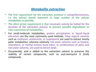 Metabolomics | POT | Chemistry | Science