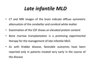 Metachromatic leukodystrophy (mld) | PPT