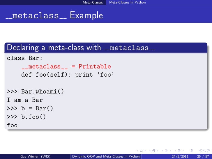 Meta Classes In Python