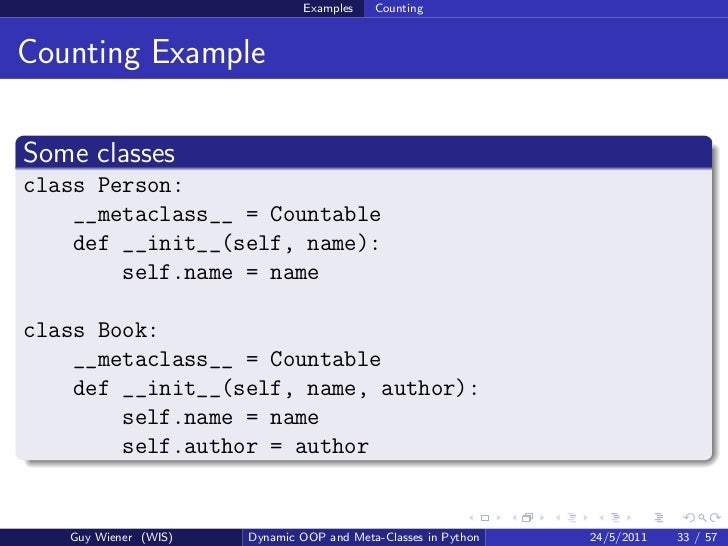 Meta Classes In Python Meta Classes In Python