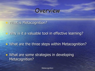 Metacognition | PPT | Education