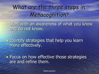 Metacognition | PPT | Education