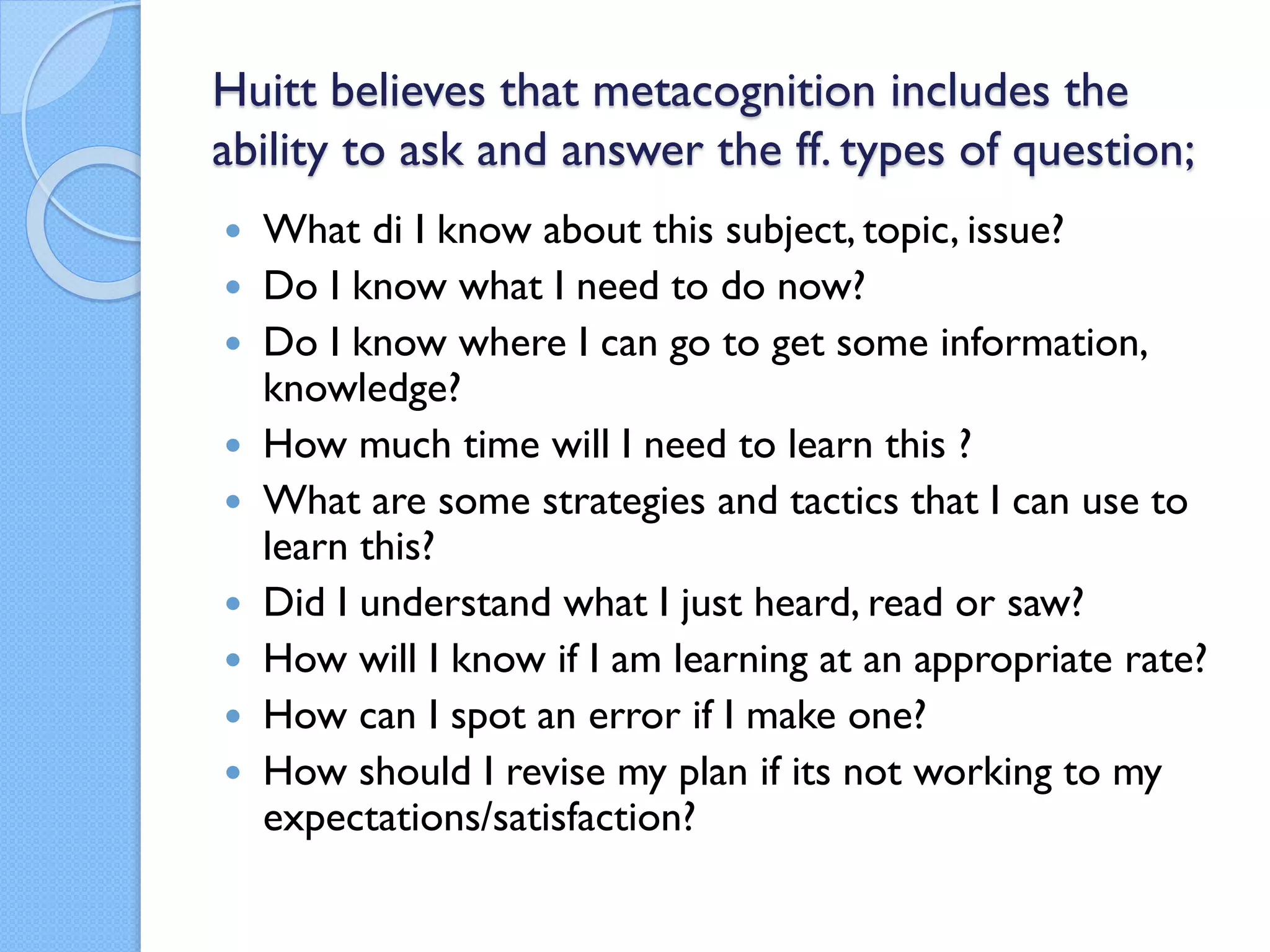 Metacognition | PPTX