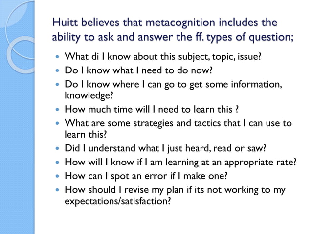 Metacognition | PPTX