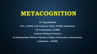 Metacognition | PPTX