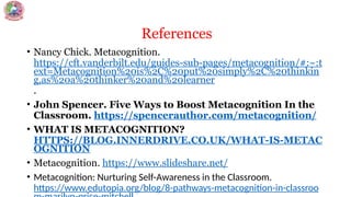 metacognition- and its implementation in pedagogy | PPT