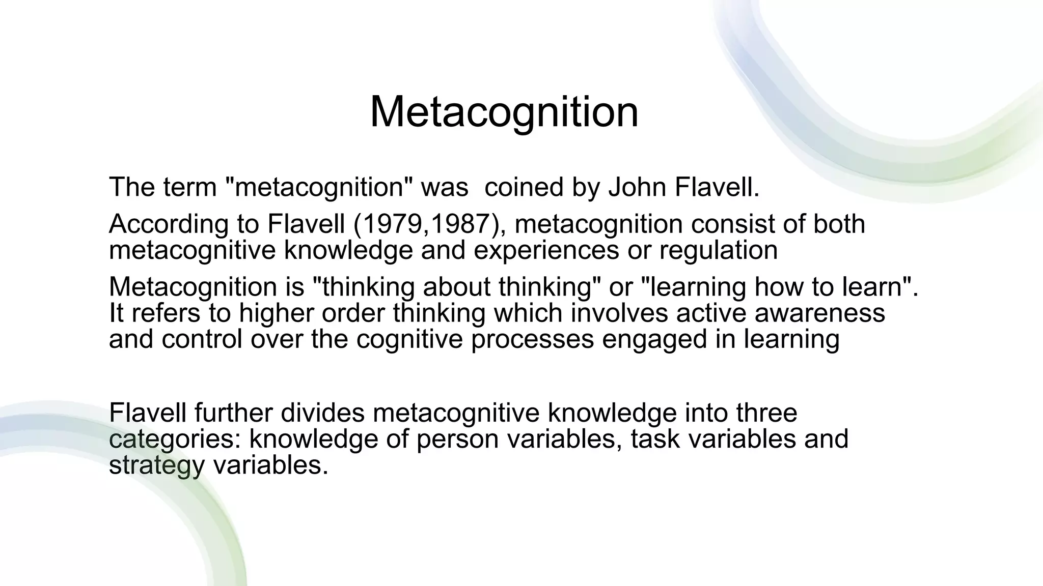 Metacognition | PPTX