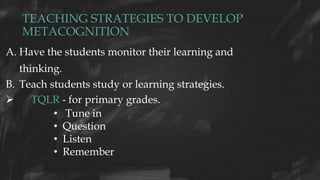 CHAPTER 1 MEANING OF METACOGNITION IN LEARNERS | PPTX | Educational ...