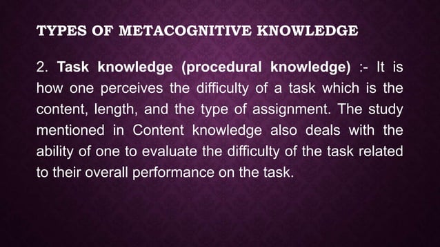 Metacognition Part 2 Ppt