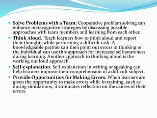 Metacognition and its Implications on Pedagogy | PDF