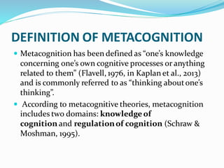 Metacognition and its Implications on Pedagogy | PDF