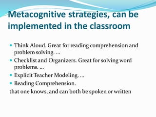 Metacognition and its Implications on Pedagogy | PDF