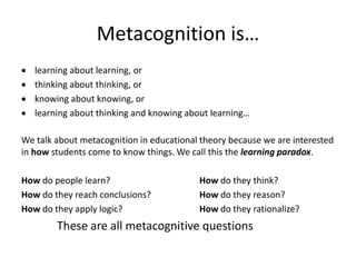 Metacognition and personalised learning .pptx