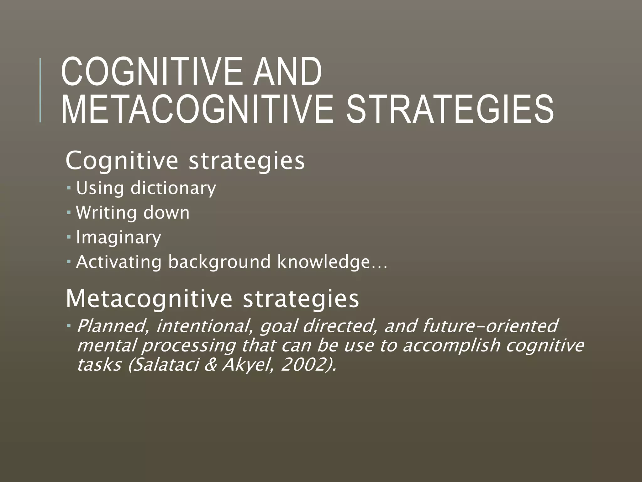 Metacognition and reading comprehension | PPTX