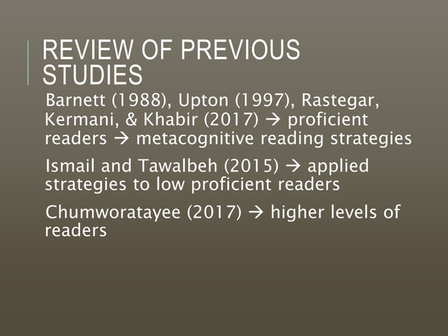 Metacognition and reading comprehension | PPTX