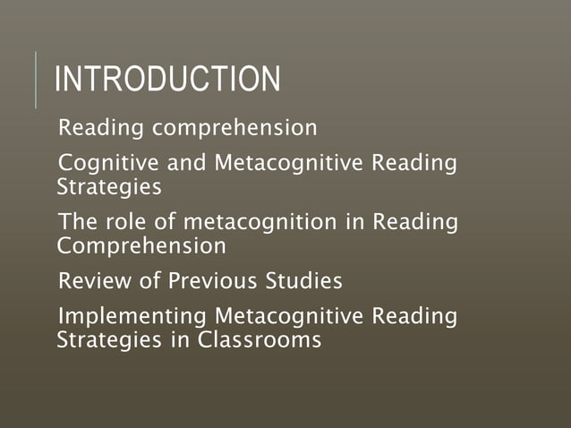 Metacognition and reading comprehension | PPTX