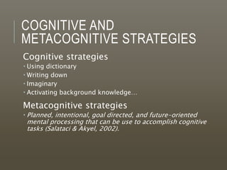 Metacognition and reading comprehension | PPTX