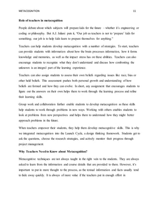 Psychology Report on Metacognition | DOCX