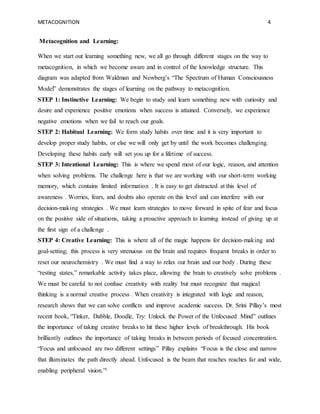 Psychology Report on Metacognition | DOCX