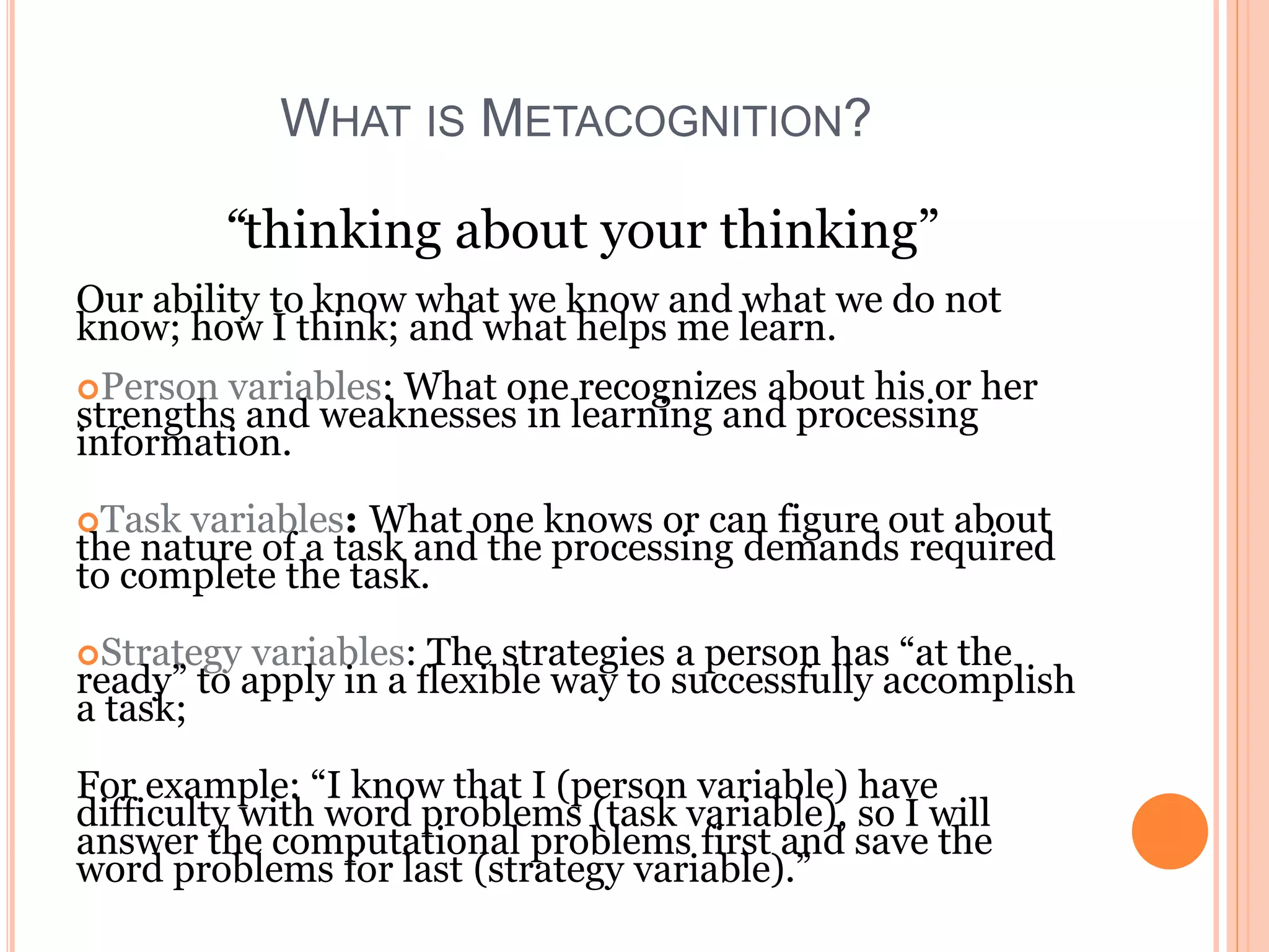 Metacognition | PPTX