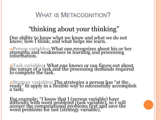 Metacognition | PPTX