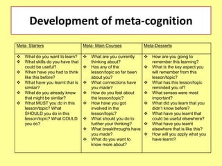 Metacognition kda | PPTX | Educational Assessment | Education