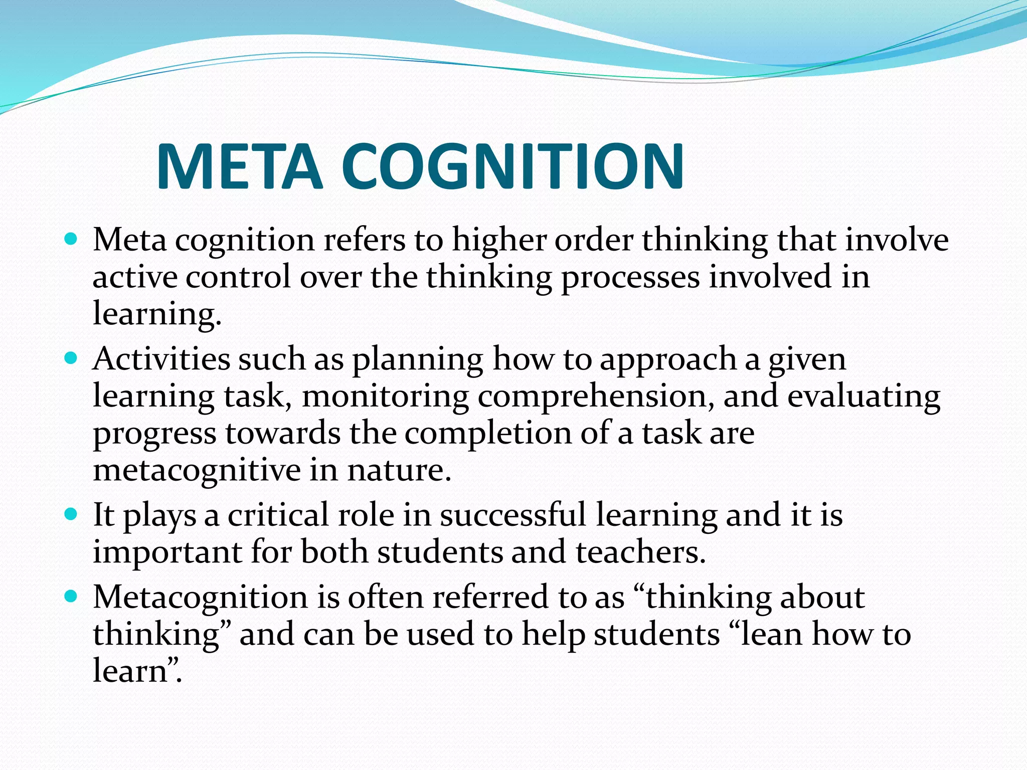 Meta Cognition - PPT | PPTX