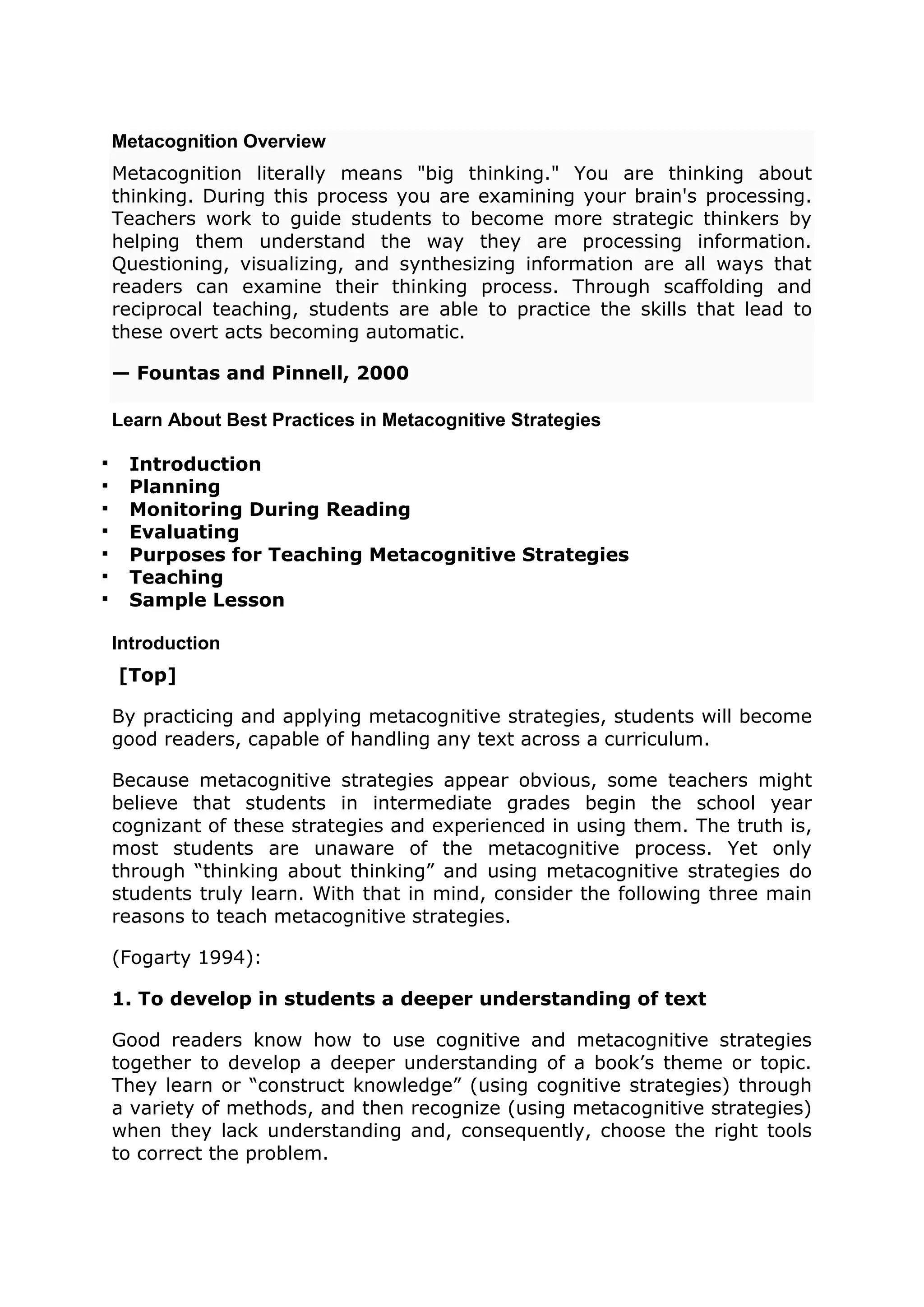 Metacognition | DOCX