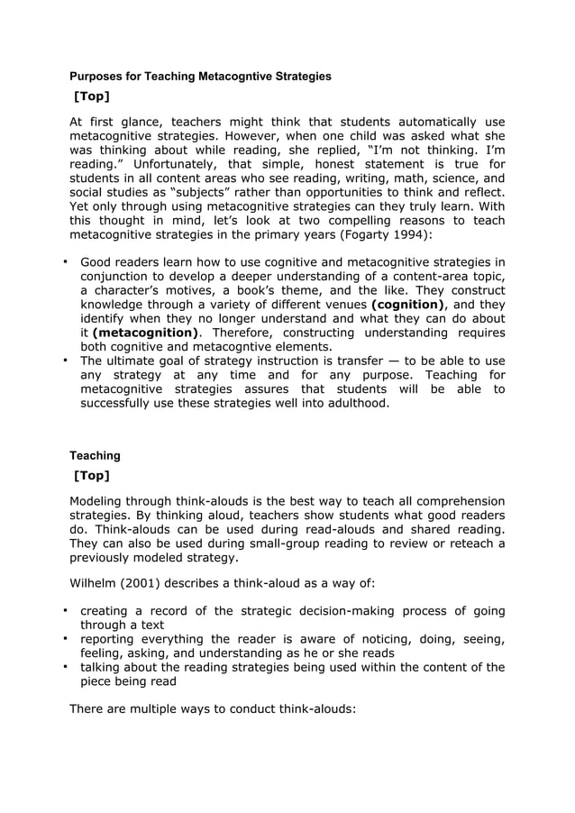 Metacognition | DOCX