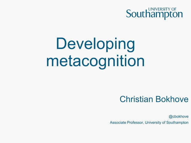 Developing Metacognition Pptx