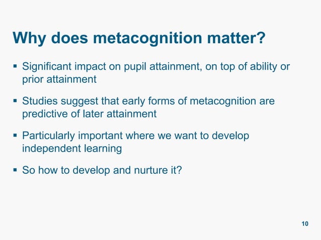 Developing Metacognition Pptx