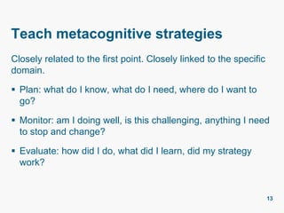 Developing metacognition | PPTX