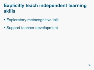Developing metacognition | PPTX