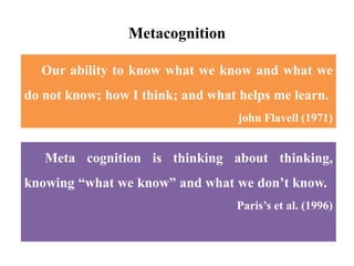 Meta cognition strtegies for appropriate learning | PPTX