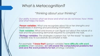 Metacognition training ppt | PPT