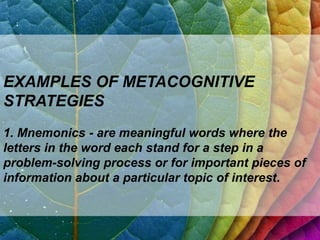 Metacognitive approach | PPT