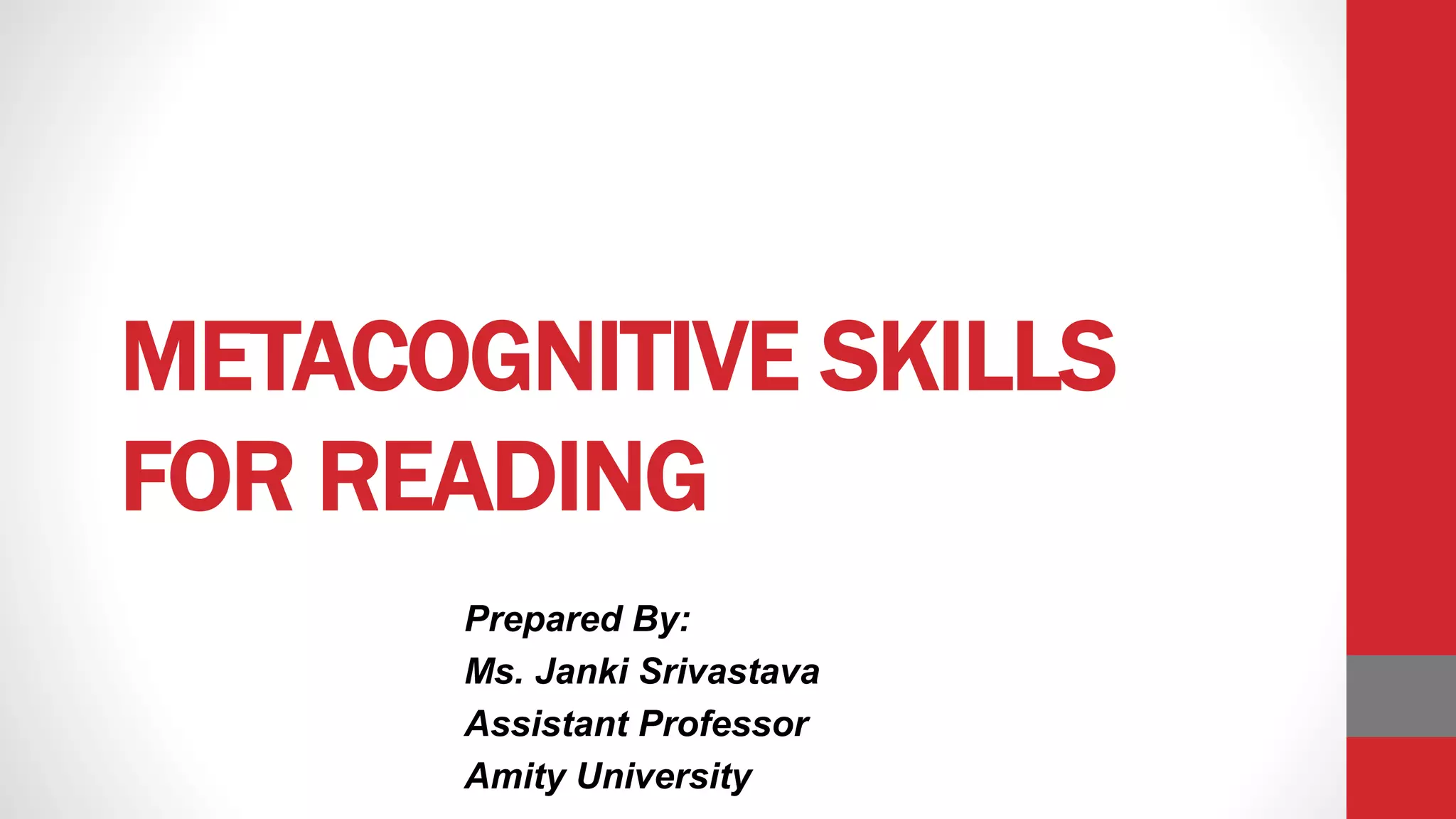 Metacognitive skills for reading | PPT