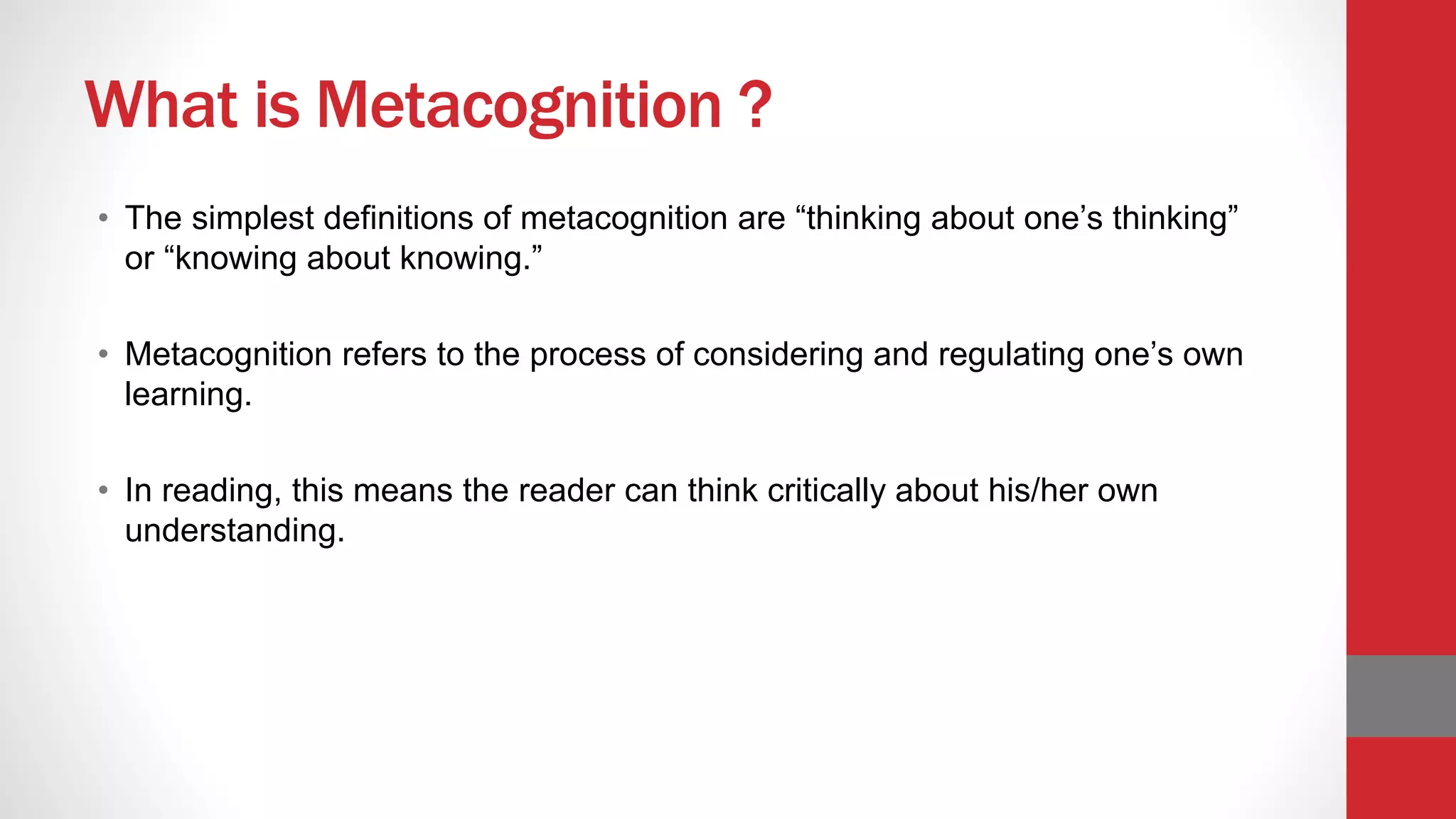 Metacognitive skills for reading | PPT