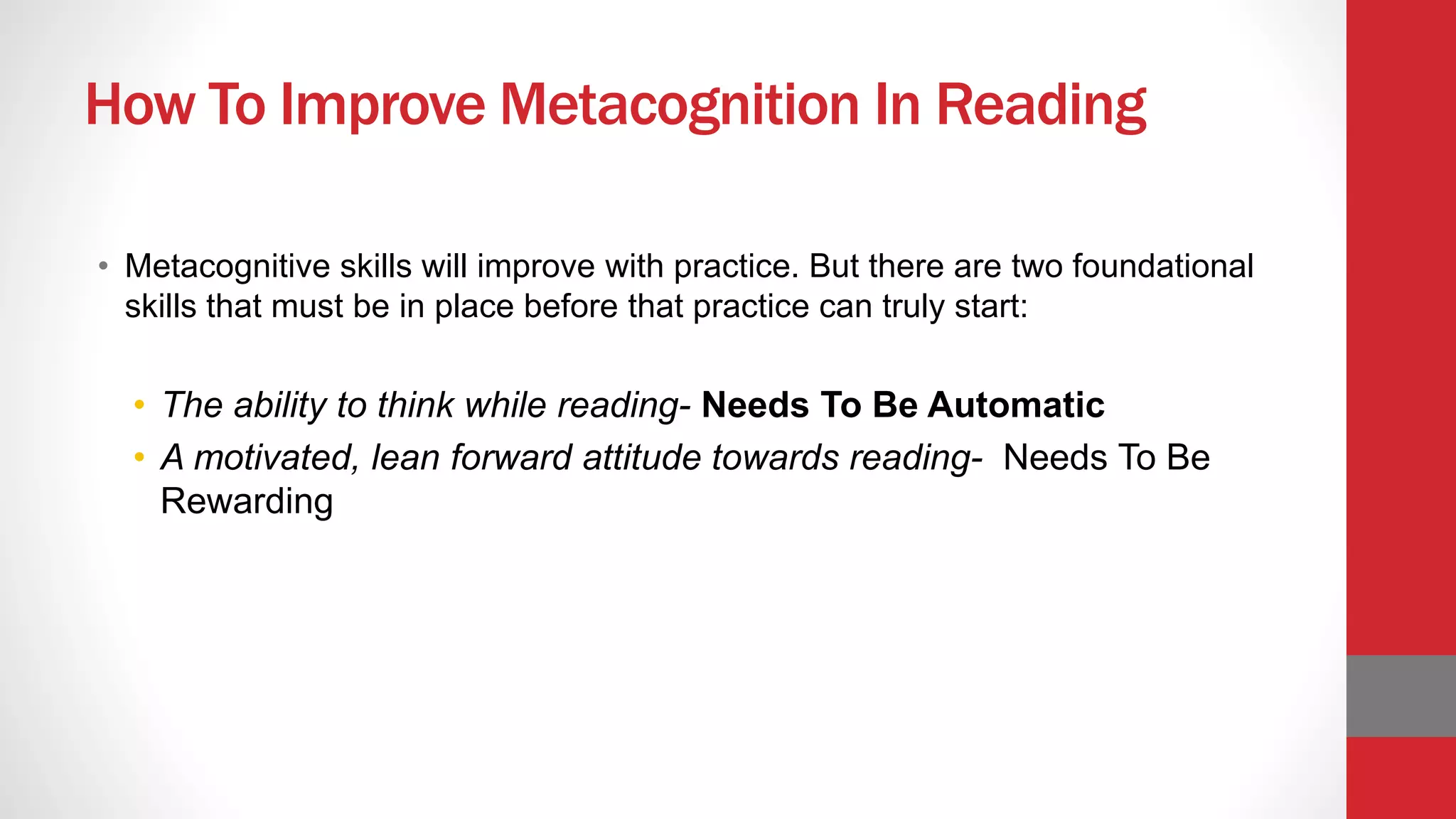 Metacognitive skills for reading | PPT