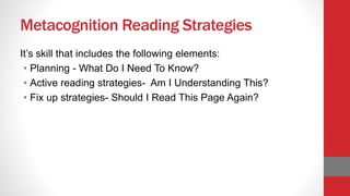 Metacognitive skills for reading | PPT