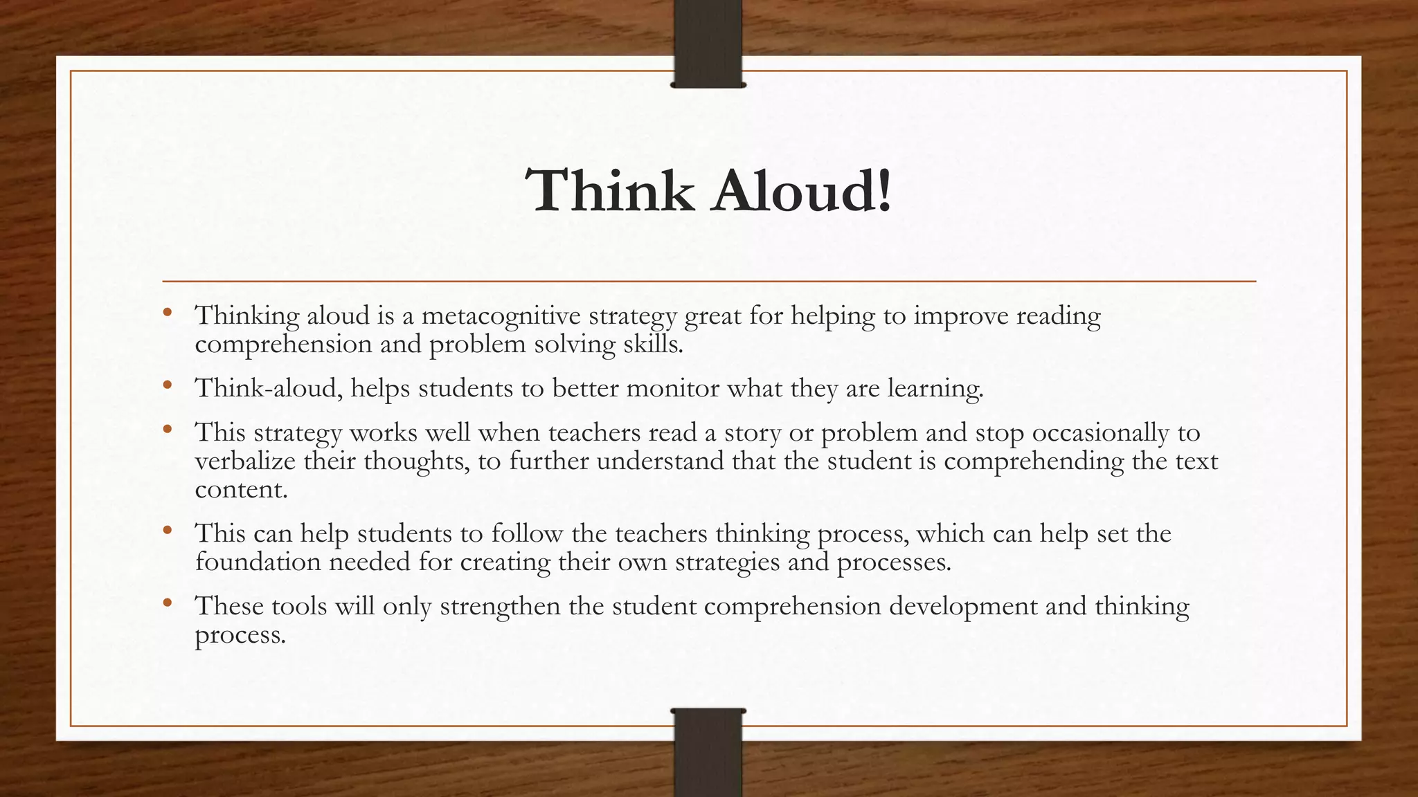 Metacognitive Strategy Ppt
