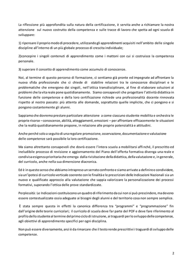 Riflessione Metacognitiva finale - gruppo docenti Caivano | DOCX