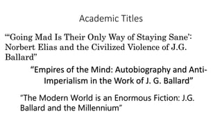 Metacommentary and academic titles | PPT | Free Download