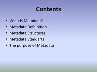 Meta data | PPTX | Databases | Computer Software and Applications